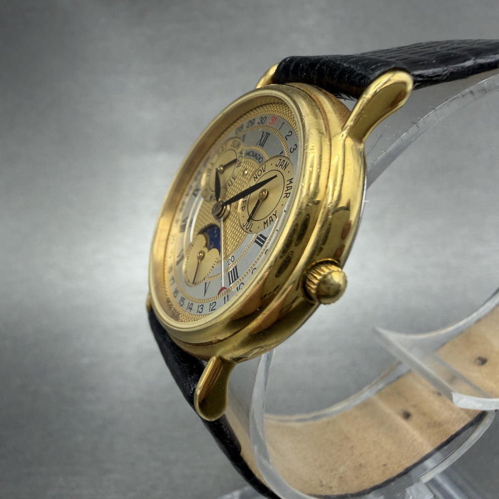 Movado Triple Calendar Moonphase Watch Women 28mm Gold Tone 87-03-822 ...